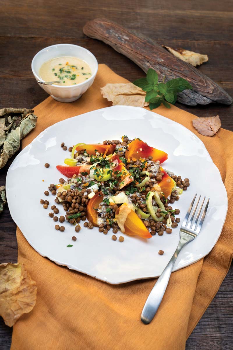 Roasted Roots and Lentils with Tahini Dressing and Zesty Herbs ...