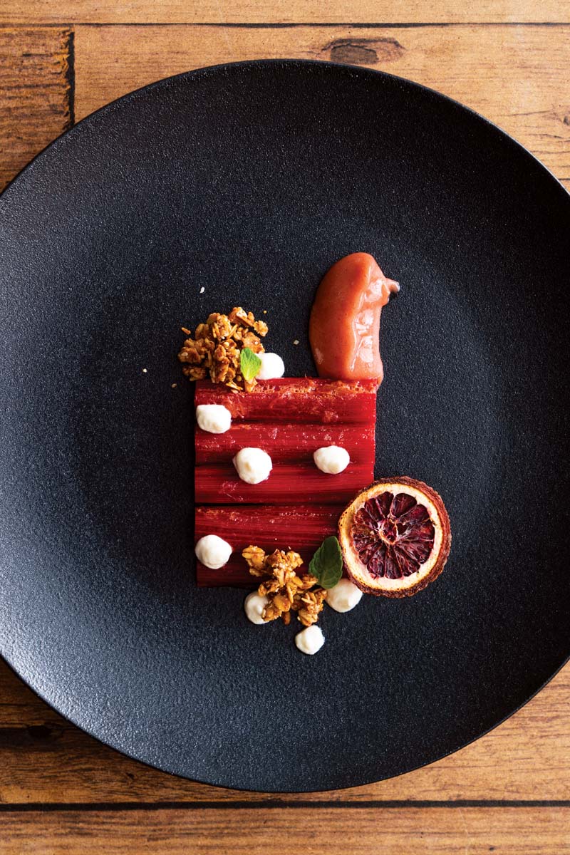 Poached Rhubarb with Cinnamon, Mint, and Ginger - Delicious Living