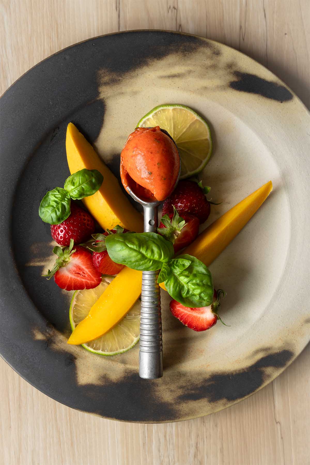 Strawberry Mango Basil Sorbet - Delicious Living