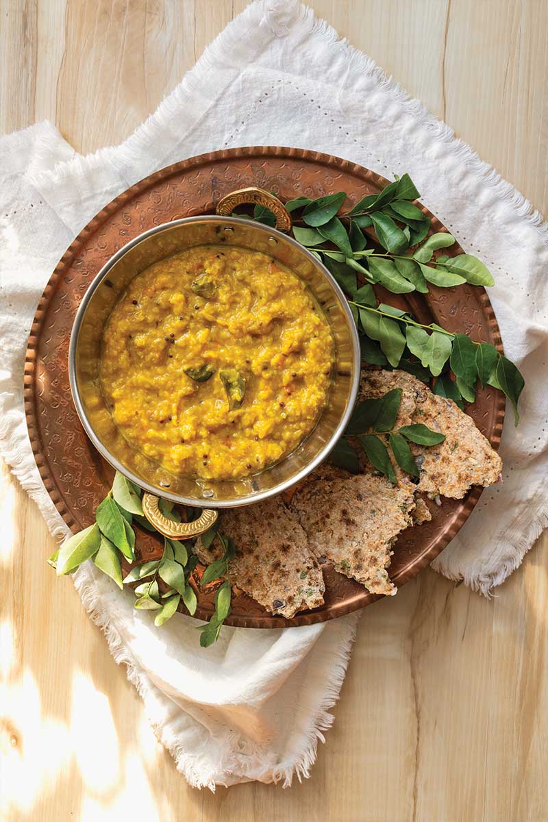 Curried Dal Soup with Sri Lankan Pol Roti - Delicious Living