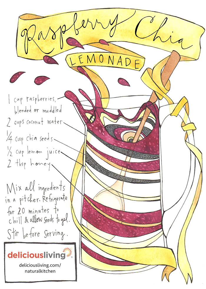 Make your own Raspberry Chia Lemonade - Delicious Living